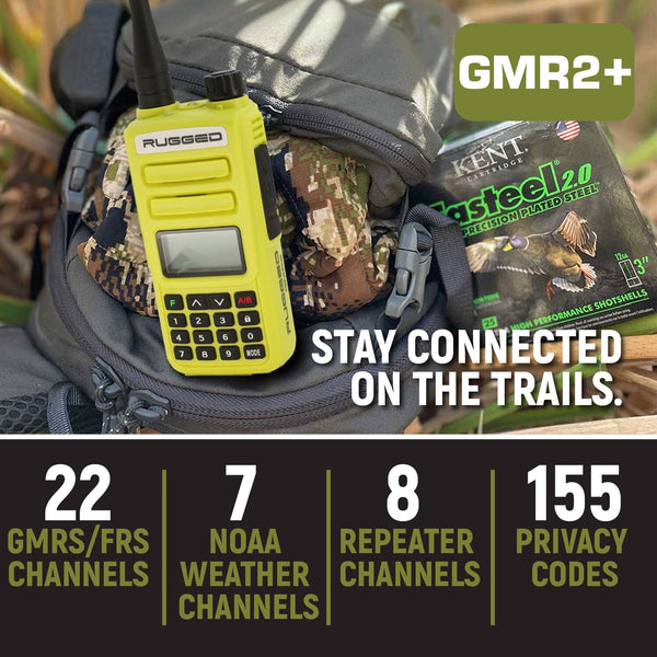 2 PACK - Rugged GMR2 PLUS GMRS and FRS Two Way Handheld Radios - High ...